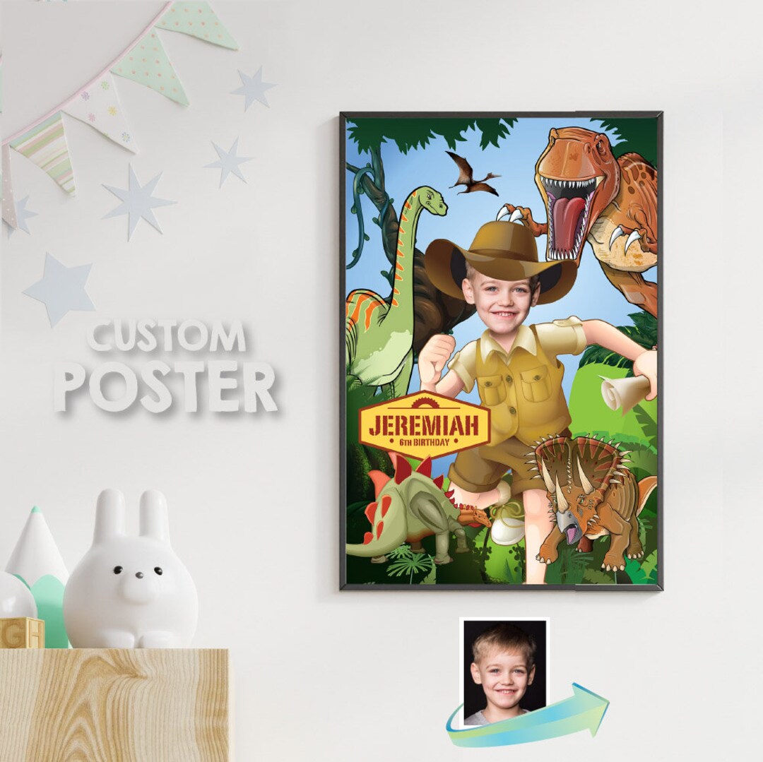 Dinosaurs Poster With Photo, Paleontologist Poster, Dinousars Gifts ...