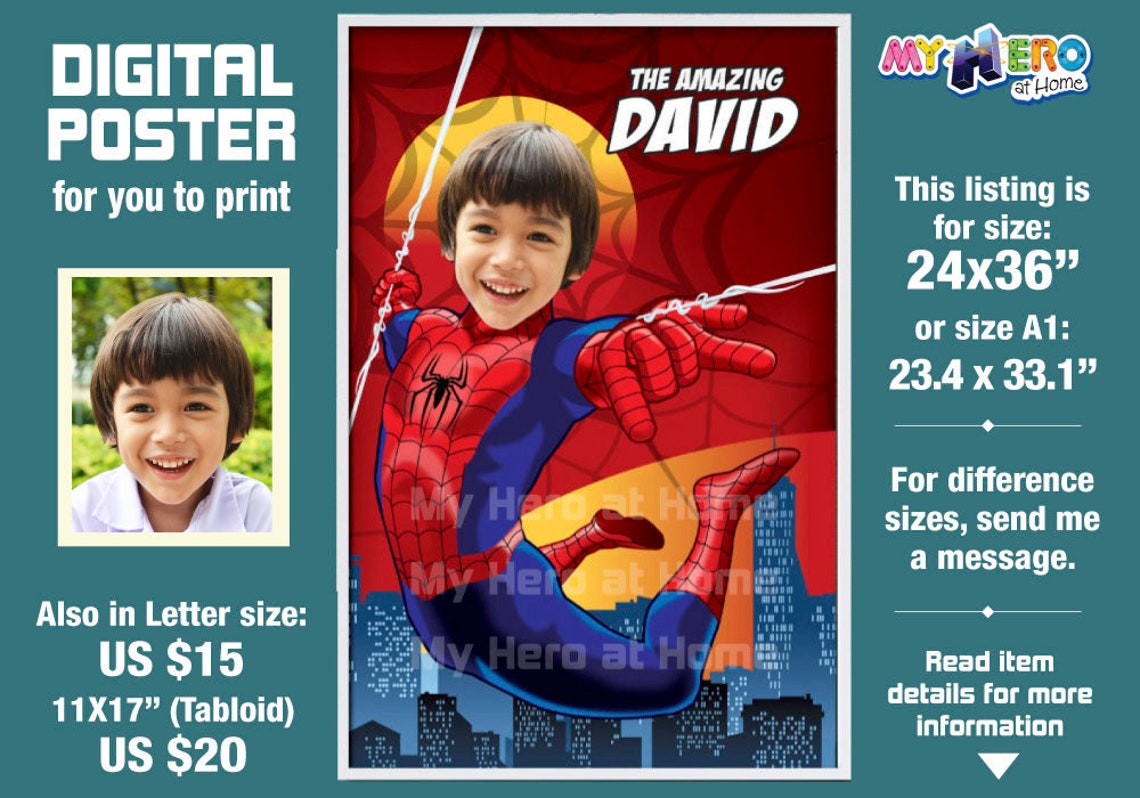 Spider-man Poster Spider-man Wall Spider-man Party Decor - Etsy