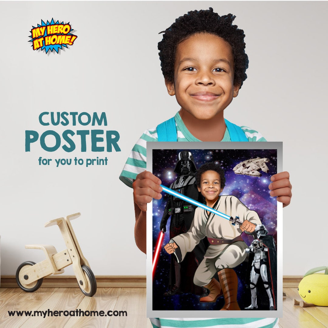 Jedi Poster With Photo, Custom Jedi Decor, Personalized Jedi Gifts ...
