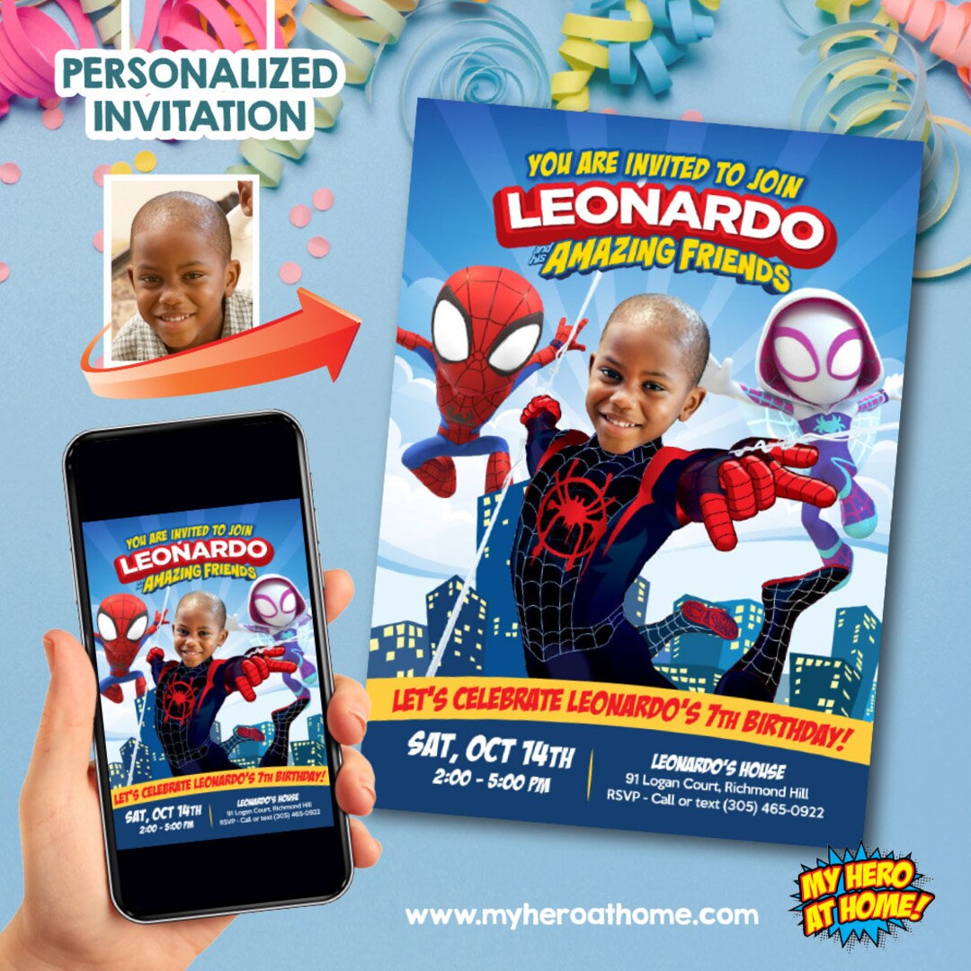 Miles and His Amazing Friends Invitation With Photo, Miles Invitation ...