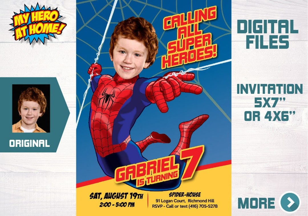 Spider-man Invitation Template, Spider-man Party Invitation With Photo ...