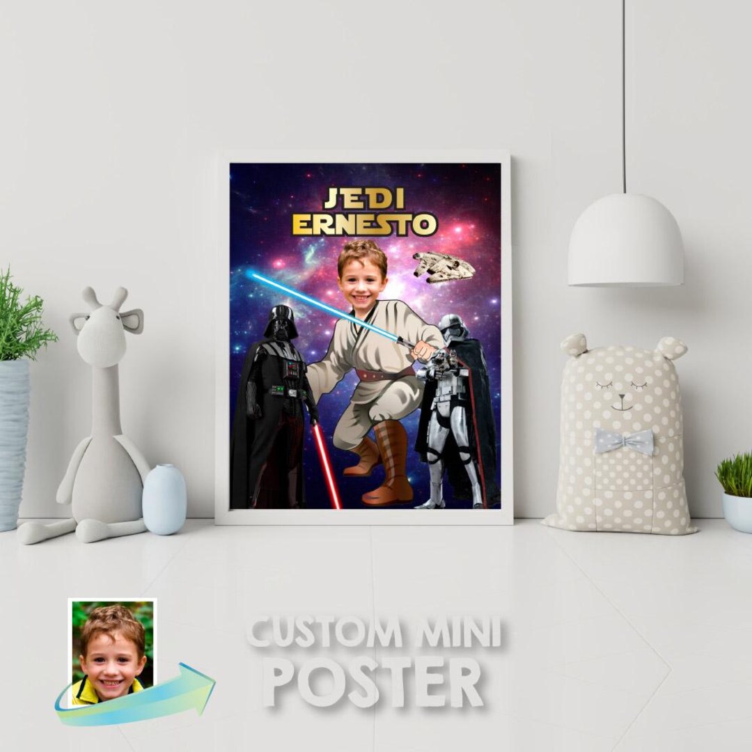 Jedi Personalized Print With Kid as the Youngling, Custom Young Jedi ...