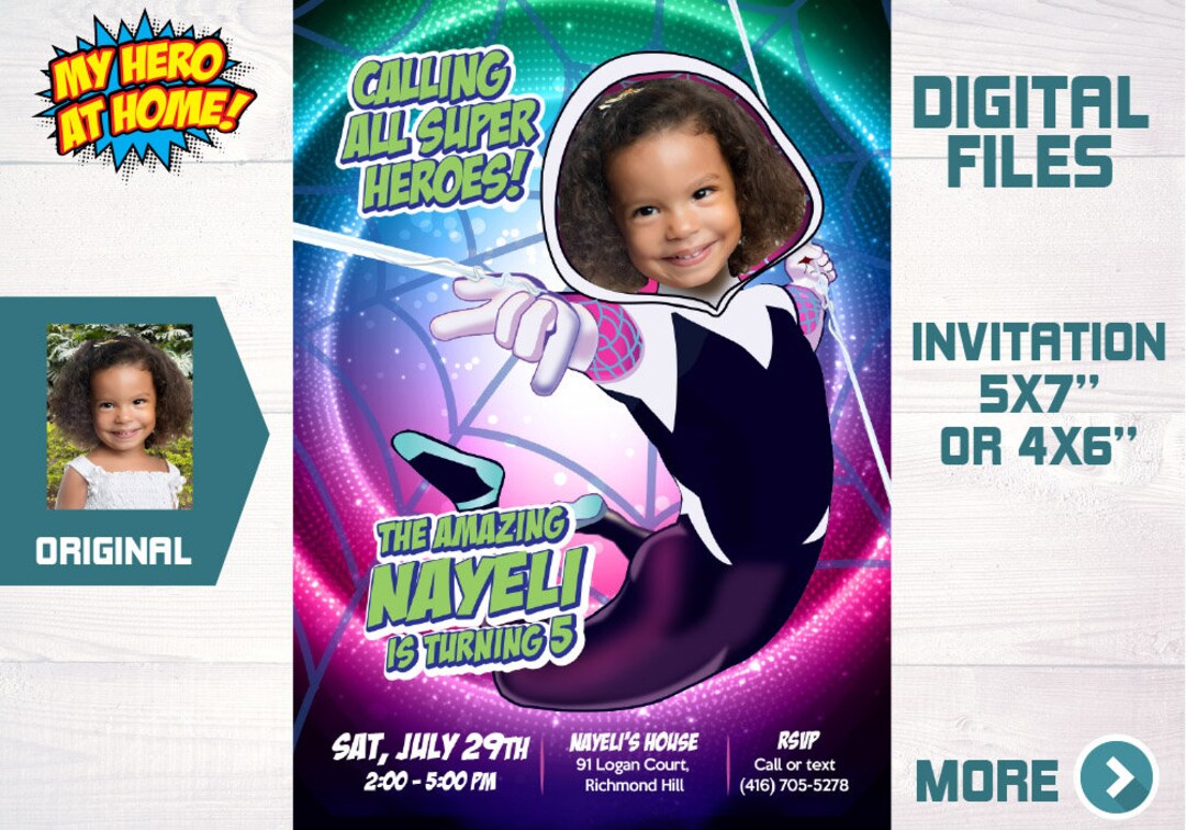 Ghost Spider Invitation With Photo, Ghost Spider Invitation, Ghost ...