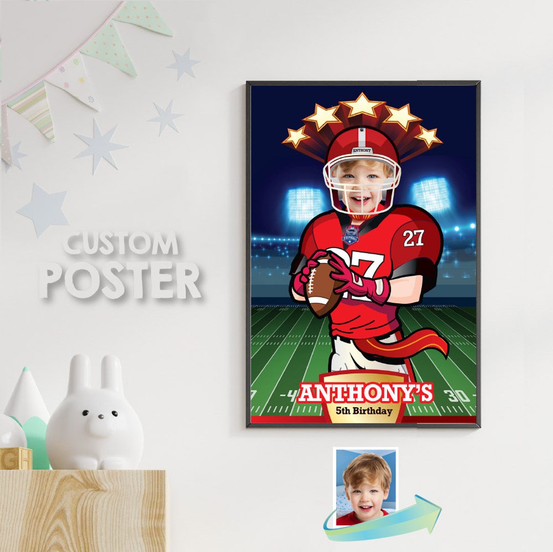 Custom Football Poster, Football Poster With Photo, Custom Football ...