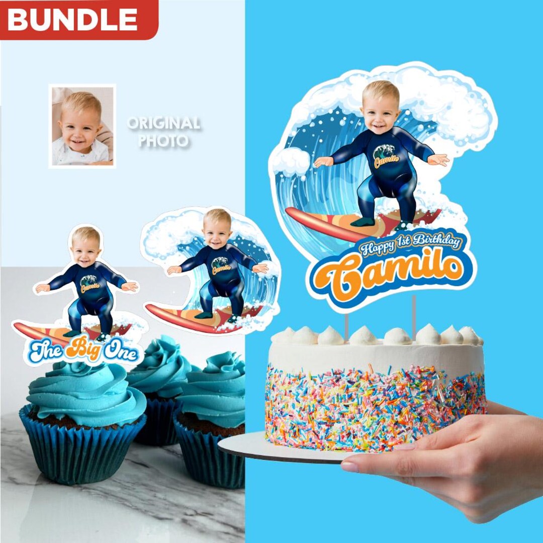 Matching Cake Topper and Cupcake Toppers for the Big One Birthday Party ...