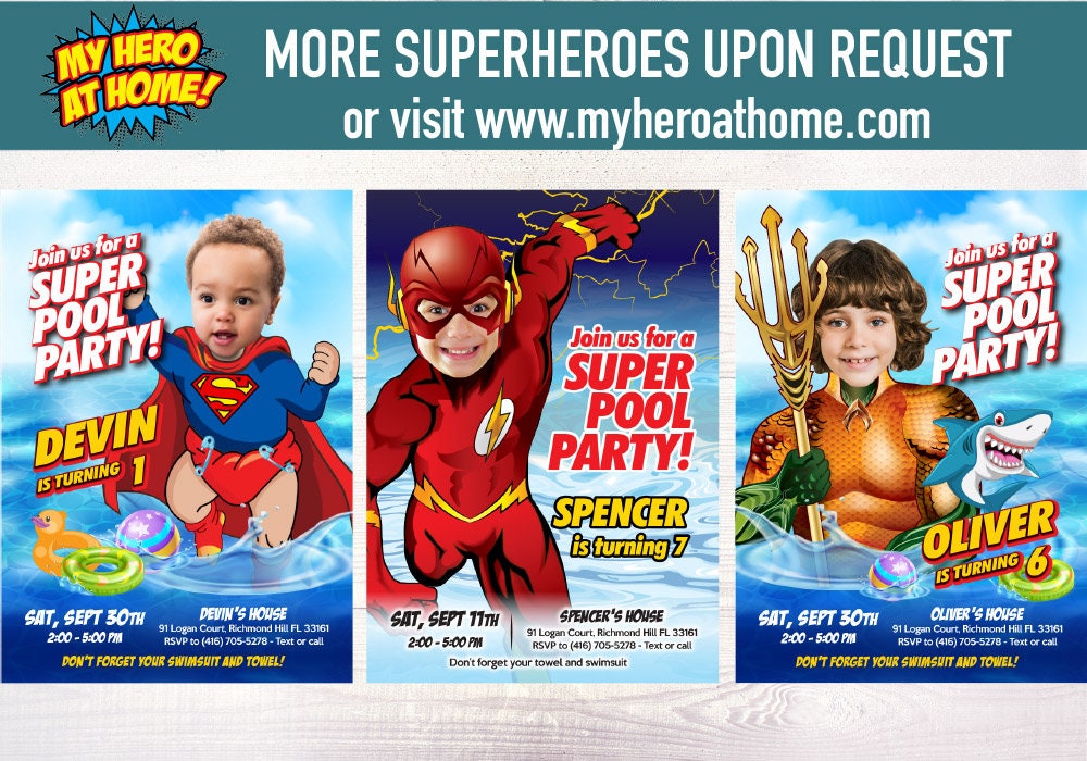 Spider-man Pool Party Invitation Template, Spider-man Invitation With ...