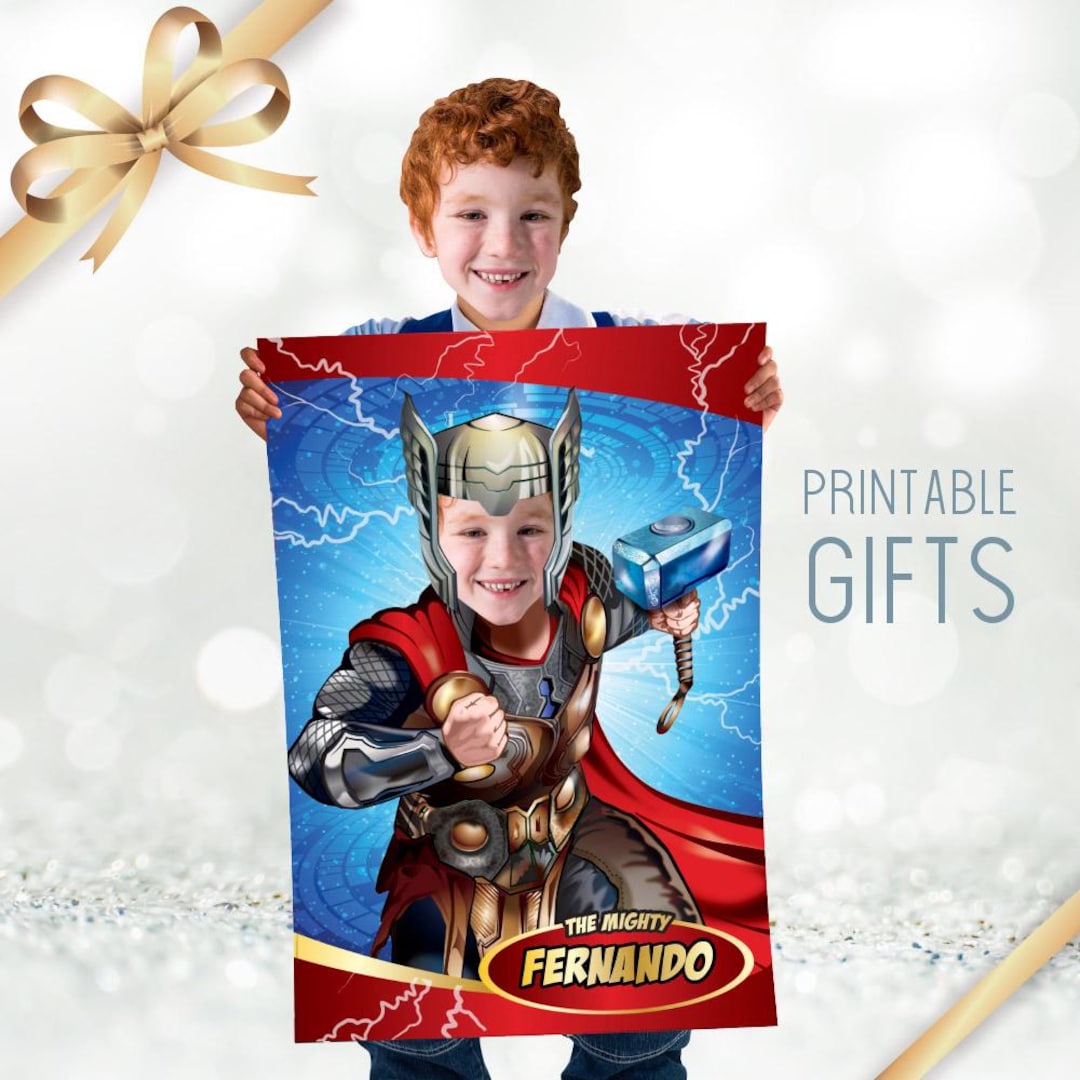 Personalized Thor Gifts With Your Kid as His Favorite Superhero ...