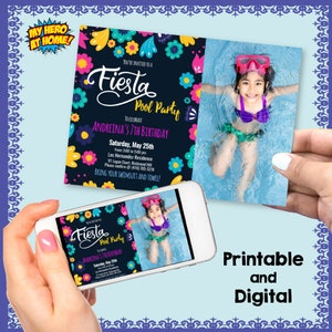 Editable Mexican Pool Party Invitation With Photo, Mexican Pool Party ...