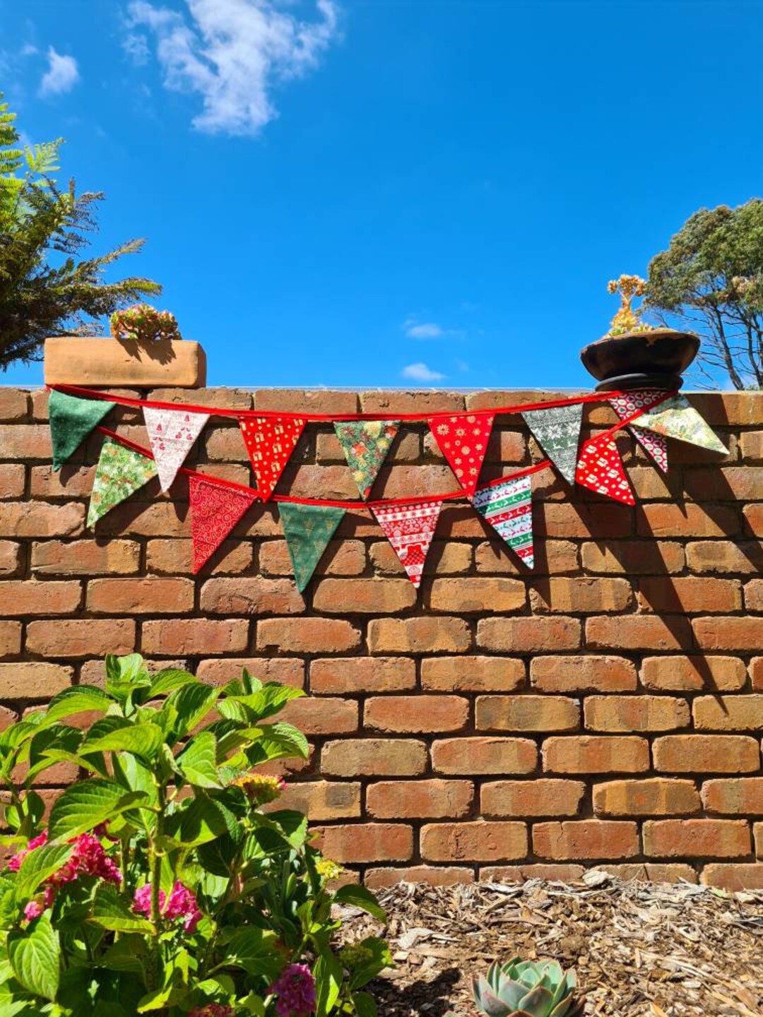 Christmas Bunting. 3 Metres. Red Christmas Bunting - Etsy