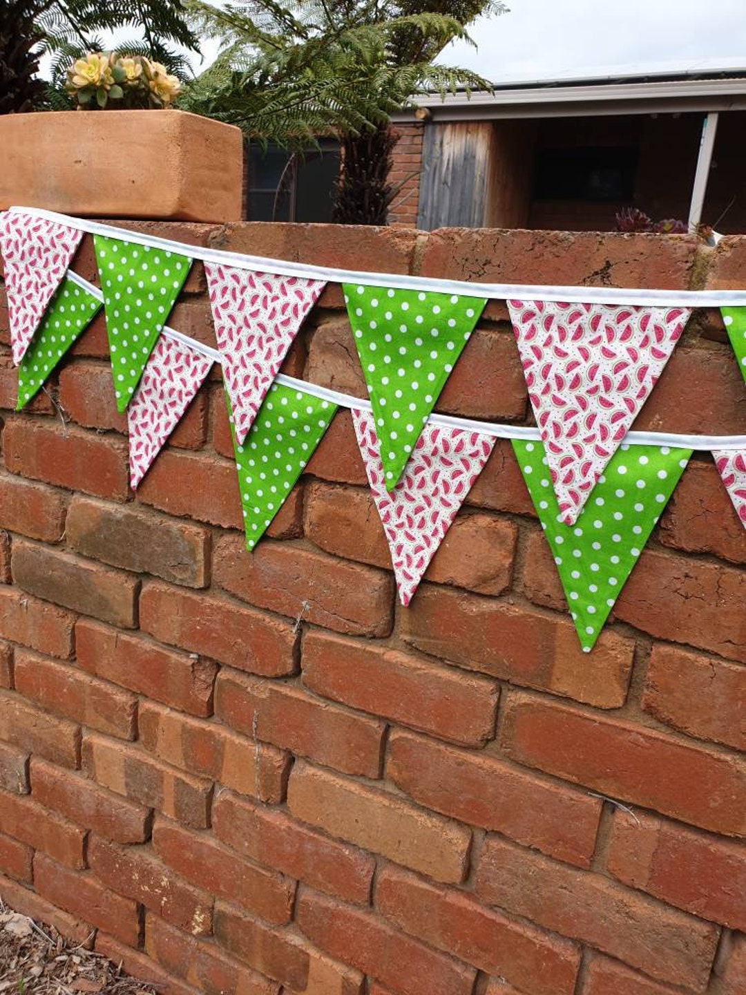 Pink and Green Bunting. Watermelon Bunting. Girls Bunting. - Etsy