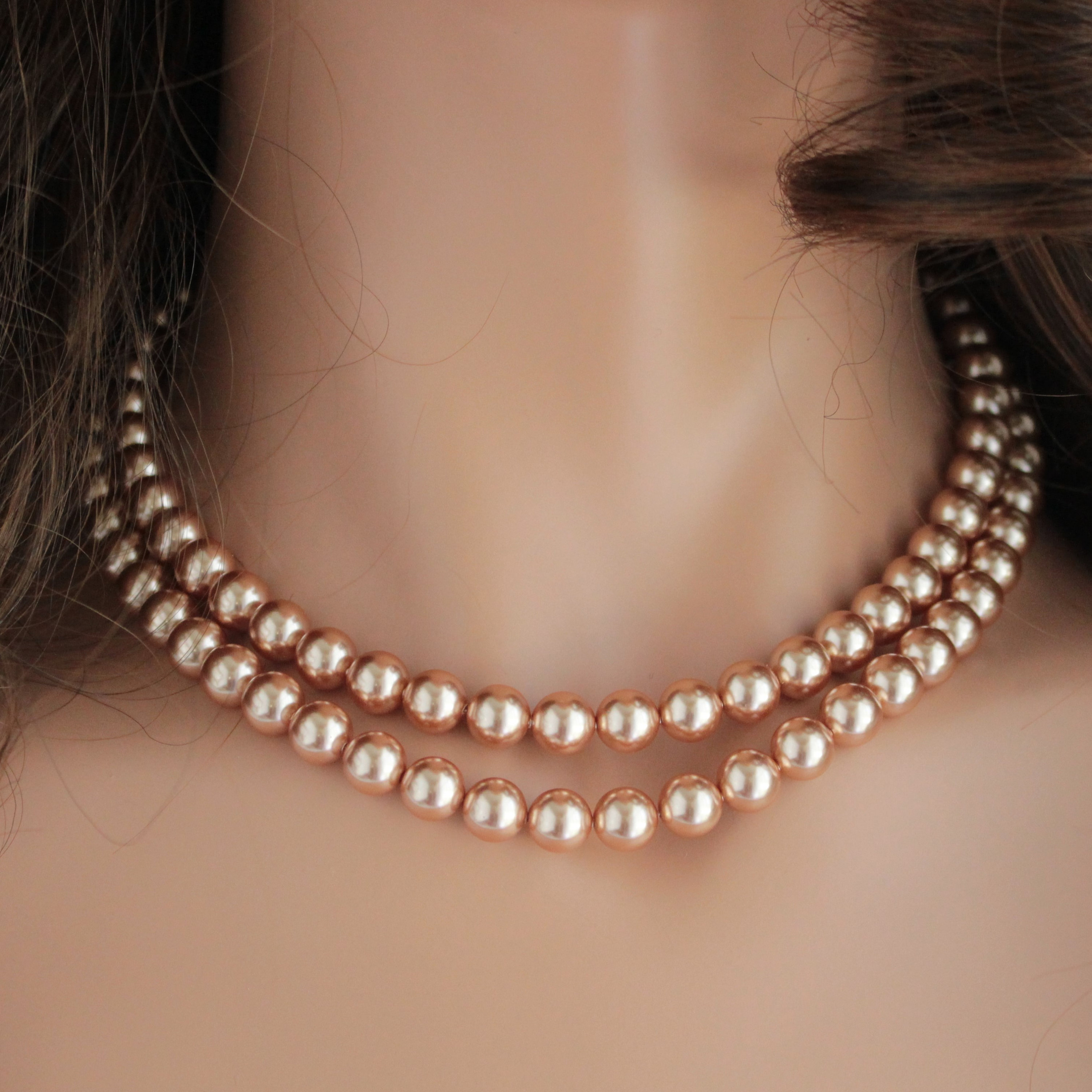 Double Strand Pearl Necklace Wedding Bridal Jewelry Bridal - Etsy