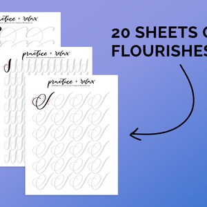 Handwriting Practice Lettering Calligraphy Worksheet Brush Lettering ...