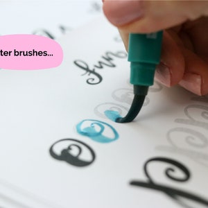 Fun Brush Lettering Printable Practice Sheets Modern Calligraphy Kids ...