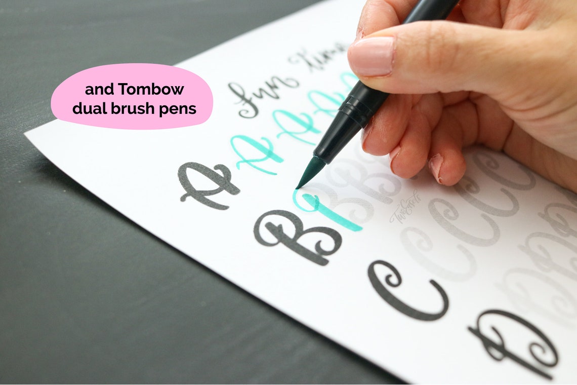 Fun Brush Lettering Printable Practice Sheets. Modern - Etsy