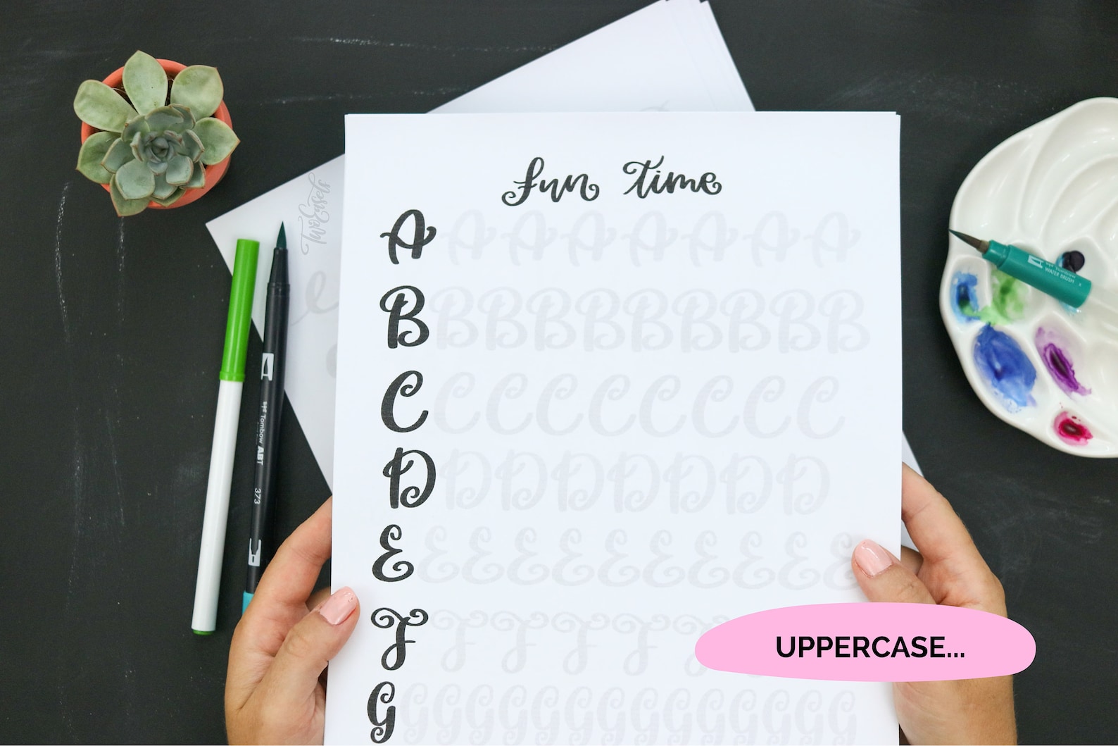 Fun Brush Lettering Printable Practice Sheets. Modern - Etsy