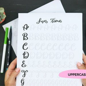 Fun Brush Lettering Printable Practice Sheets Modern Calligraphy Kids ...