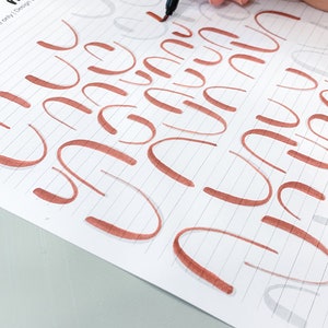 Brush Lettering Practice Worksheets Modern Calligraphy Tombow Brush ...