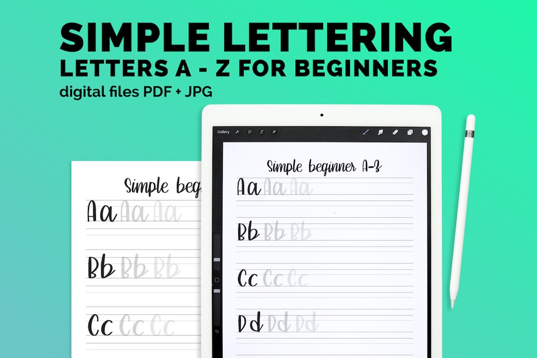 Brush Lettering Beginner Practice Workbook Simple Handlettering ...