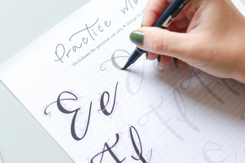 Brush Lettering Printable Handlettering Worksheets Modern Brush ...