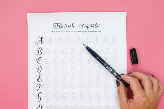 Brush pen worksheet store