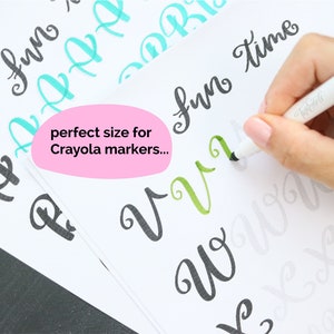 Fun Brush Lettering Printable Practice Sheets Modern Calligraphy Kids ...