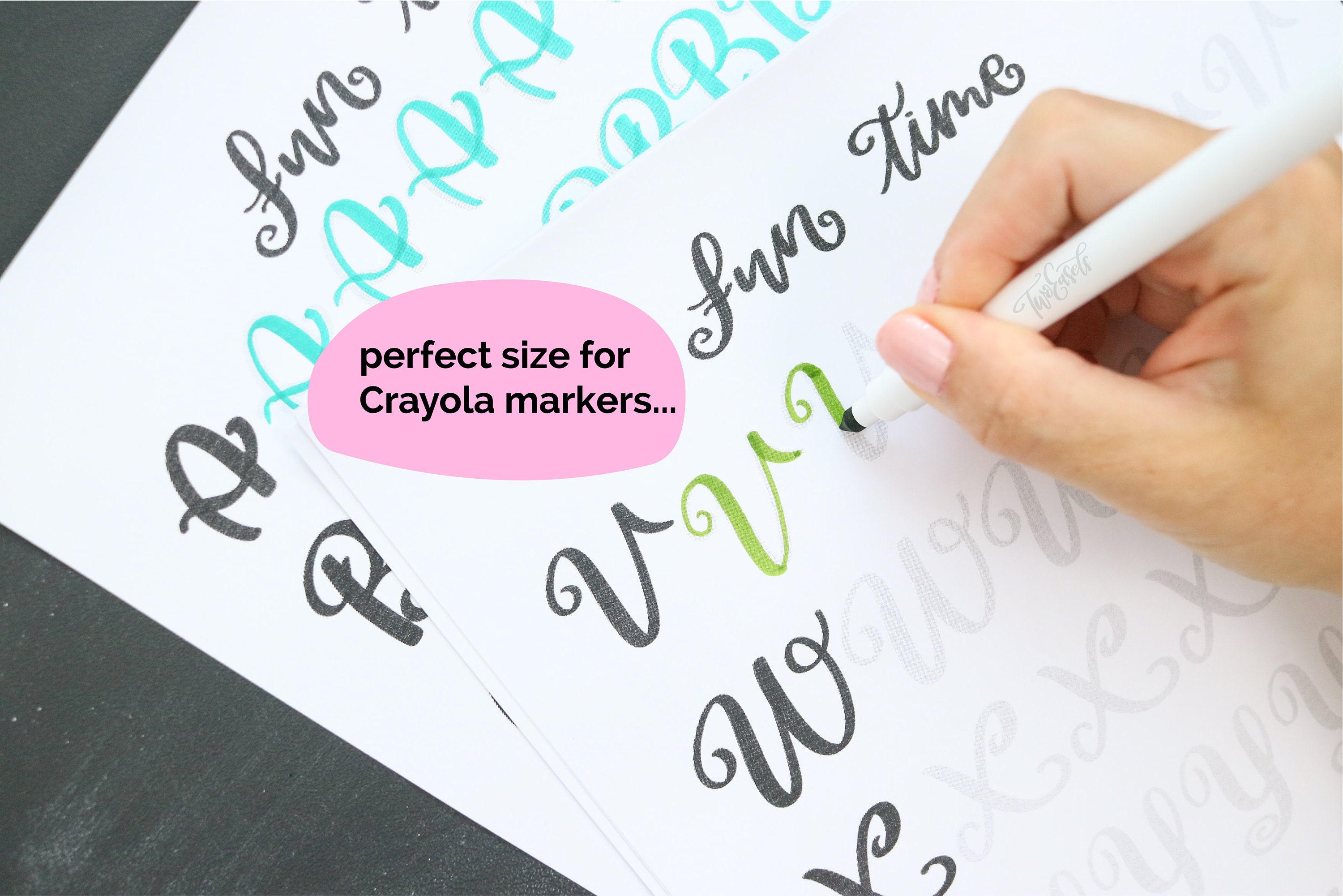 Fun Brush Lettering Printable Practice Sheets. Modern | Etsy