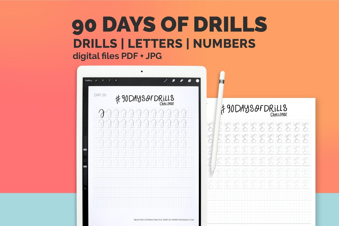 Hand Lettering Beginner Calligraphy Practice Drills Small Printable ...