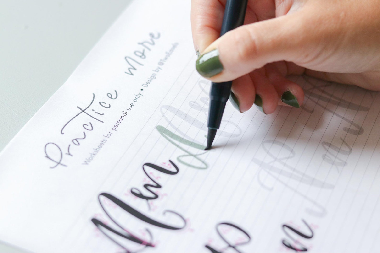 Brush Lettering Printable Handlettering Worksheets. Modern - Etsy