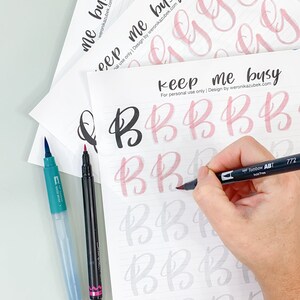 Brush Lettering Practice Worksheets Modern Calligraphy Tombow Brush ...