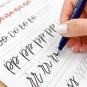 Bounce Lettering Modern Calligraphy Lettering Worksheets Instant ...