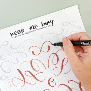 Brush Lettering Practice Worksheets Modern Calligraphy Tombow Brush ...