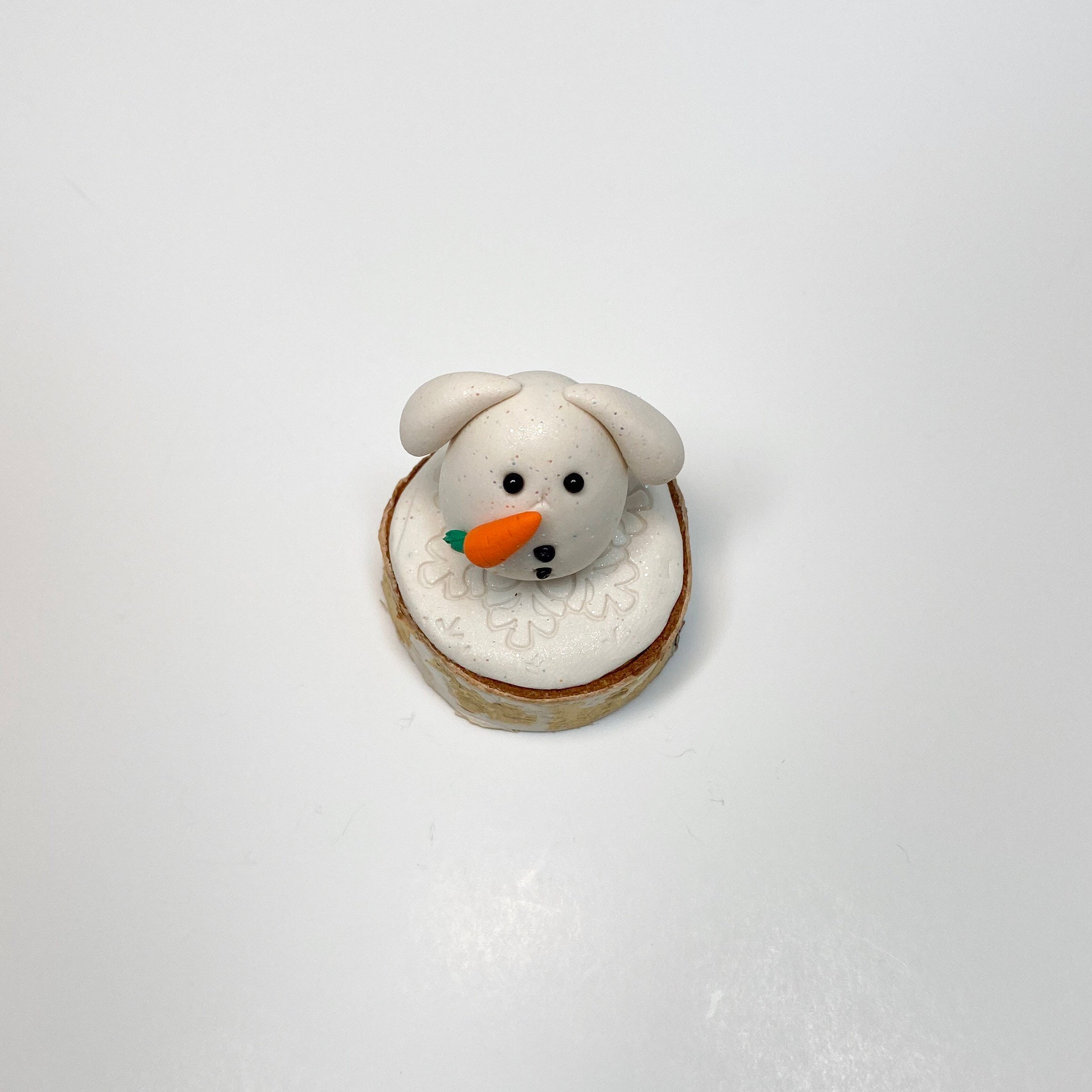 Snowbun Bunny Snowman Sculpture Miniature Snow Rabbit - Etsy