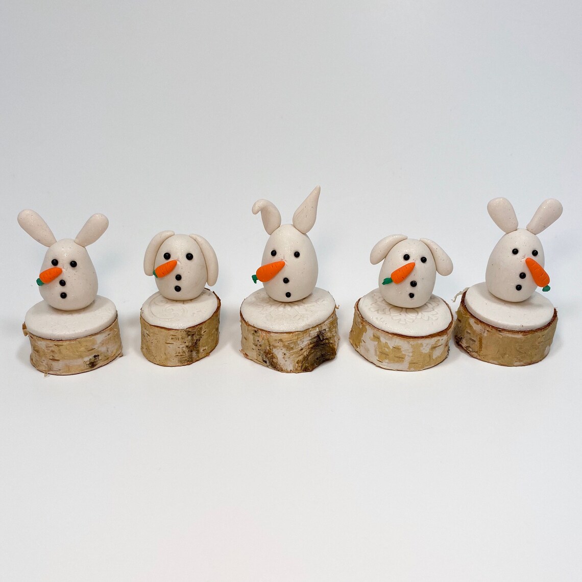 Snowbun Bunny Snowman Sculpture Miniature Snow Rabbit - Etsy