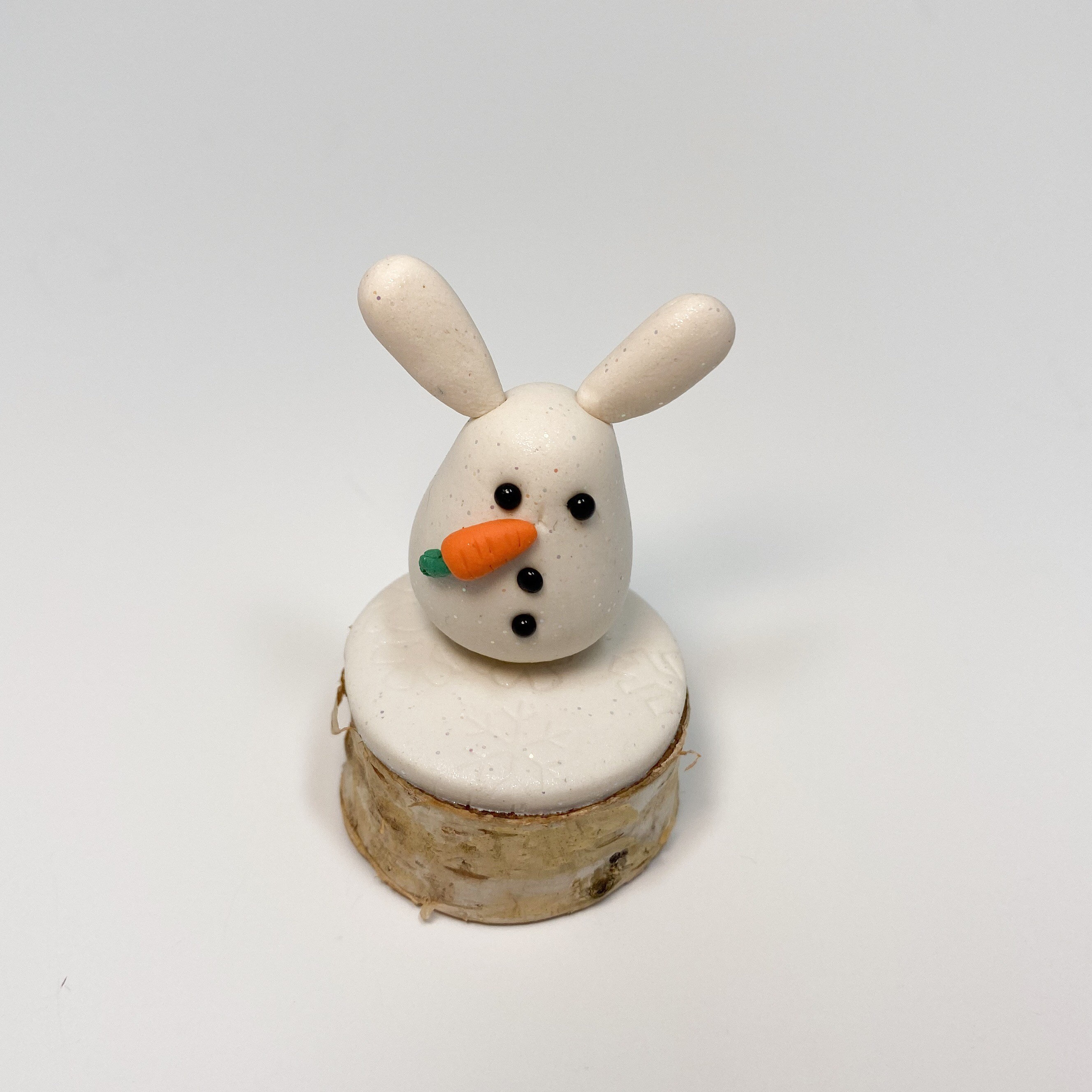 Snowbun Bunny Snowman Sculpture Miniature Snow Rabbit - Etsy