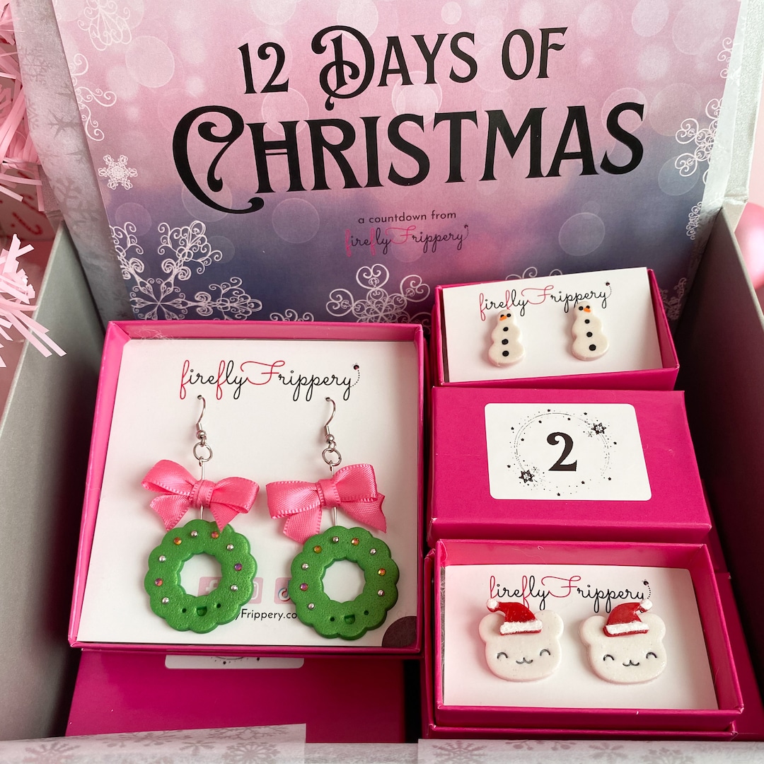 12 Days of Christmas Clay Earring Advent Calendar: Seasonal Jewelry ...
