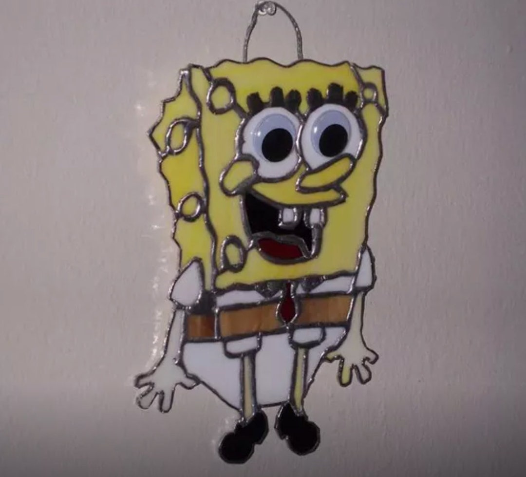 Cartoon Sponge - Inspired by Famous Undersea Sponge, Stained Glass ...