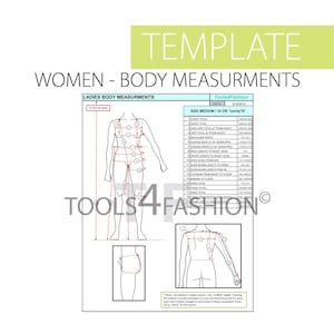 Template - Women's Body Measurements in Excel Format - Etsy