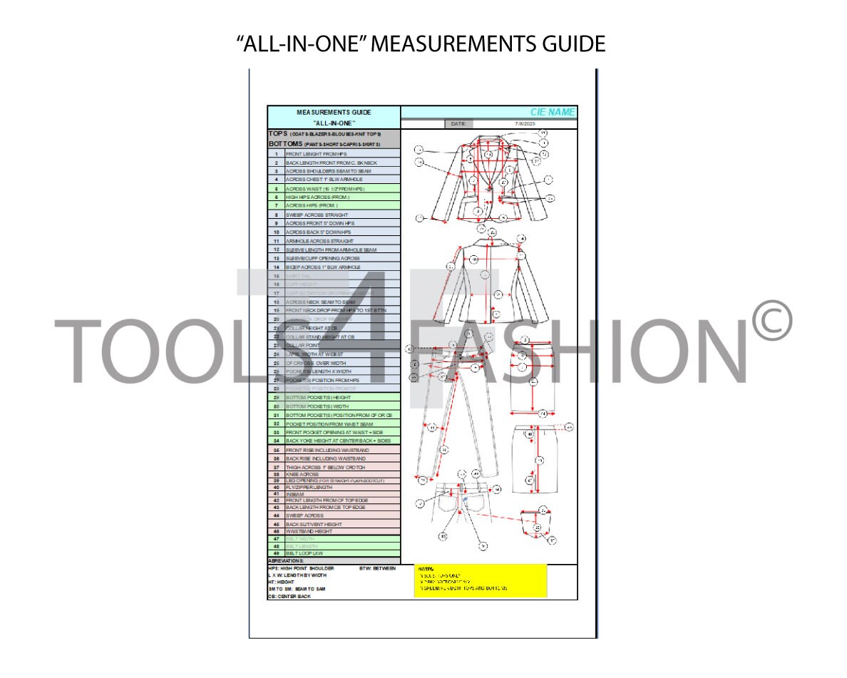 SAMPLE MEASURING GUIDES for Vendors/manufacturers - Etsy
