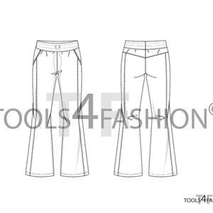 Tracksuit Bundle - Hoodie and Flared Sweatpants - Fashion Flat, Vector ...