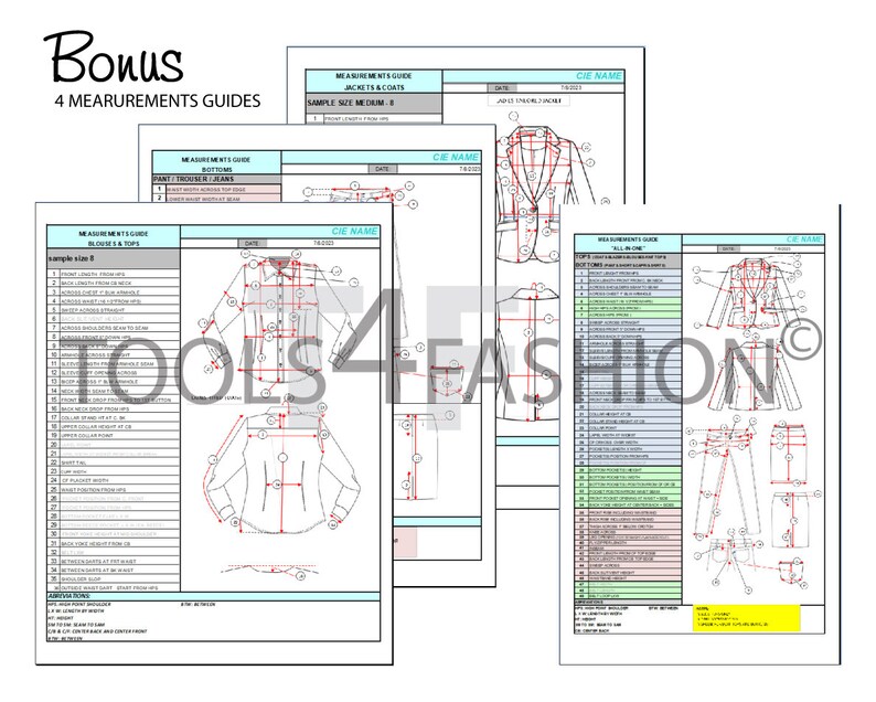 TECH PACK TEMPLATE - Industry Standard - Fashion Spec Sheets Excel ...