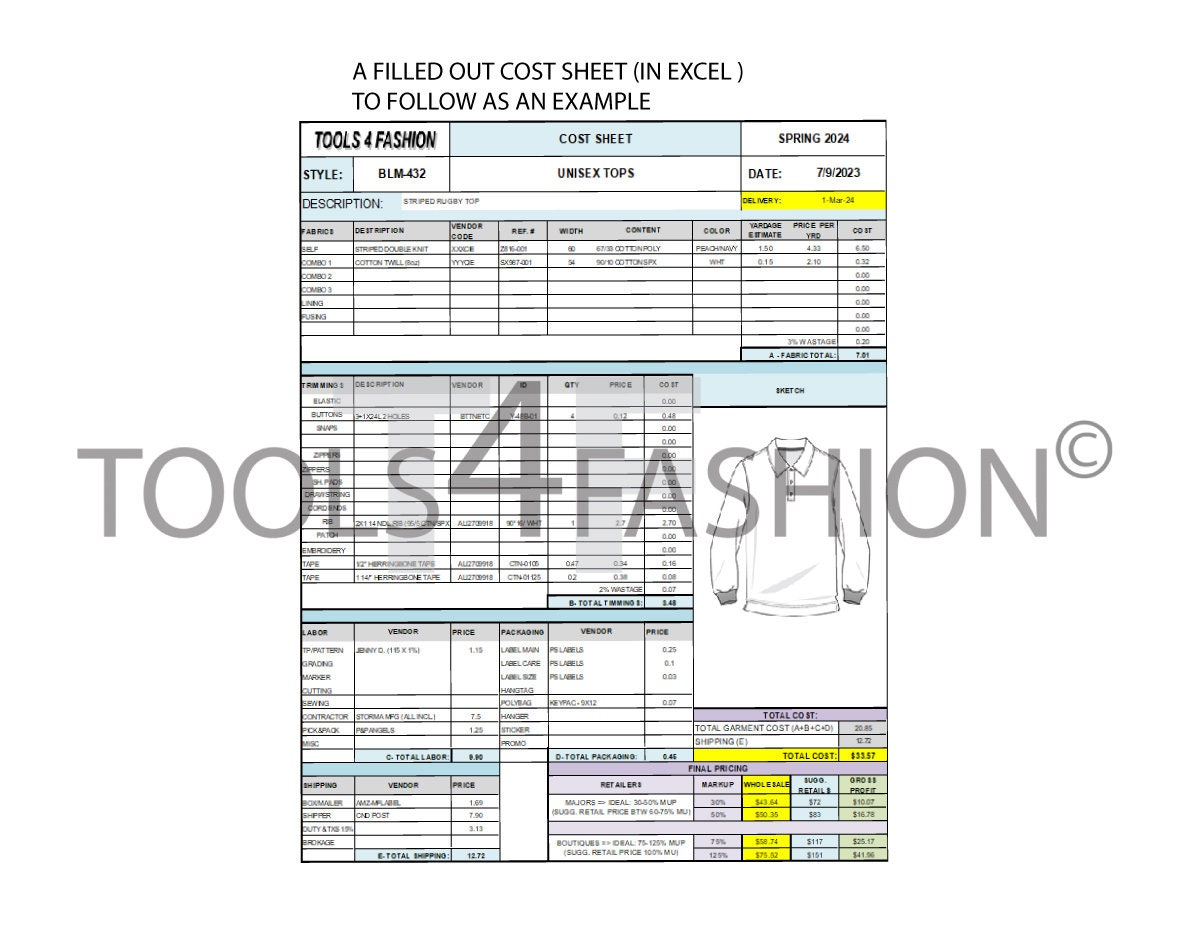 APPAREL COST SHEET Template Garment Cost Sheet Fashion Design Tools apparel-cost-sheet-template-garment-cost-sheet-fashion-design-tools