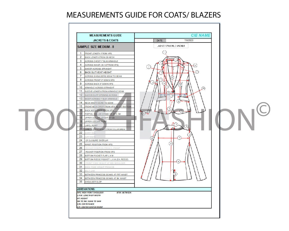 SAMPLE MEASURING GUIDES for Vendors/manufacturers - Etsy
