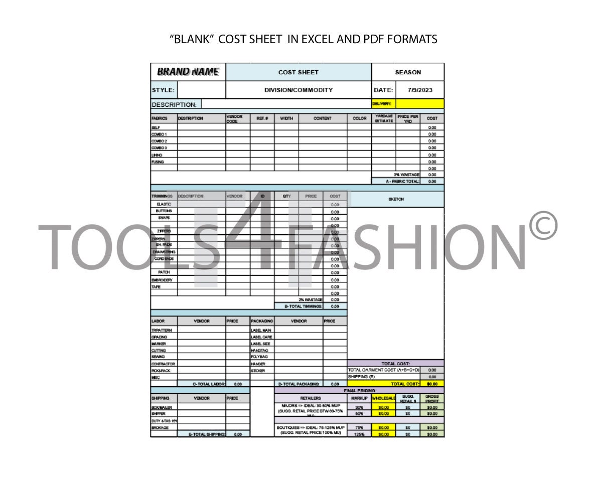 APPAREL COST SHEET Template Garment Cost Sheet Fashion Design Tools apparel-cost-sheet-template-garment-cost-sheet-fashion-design-tools