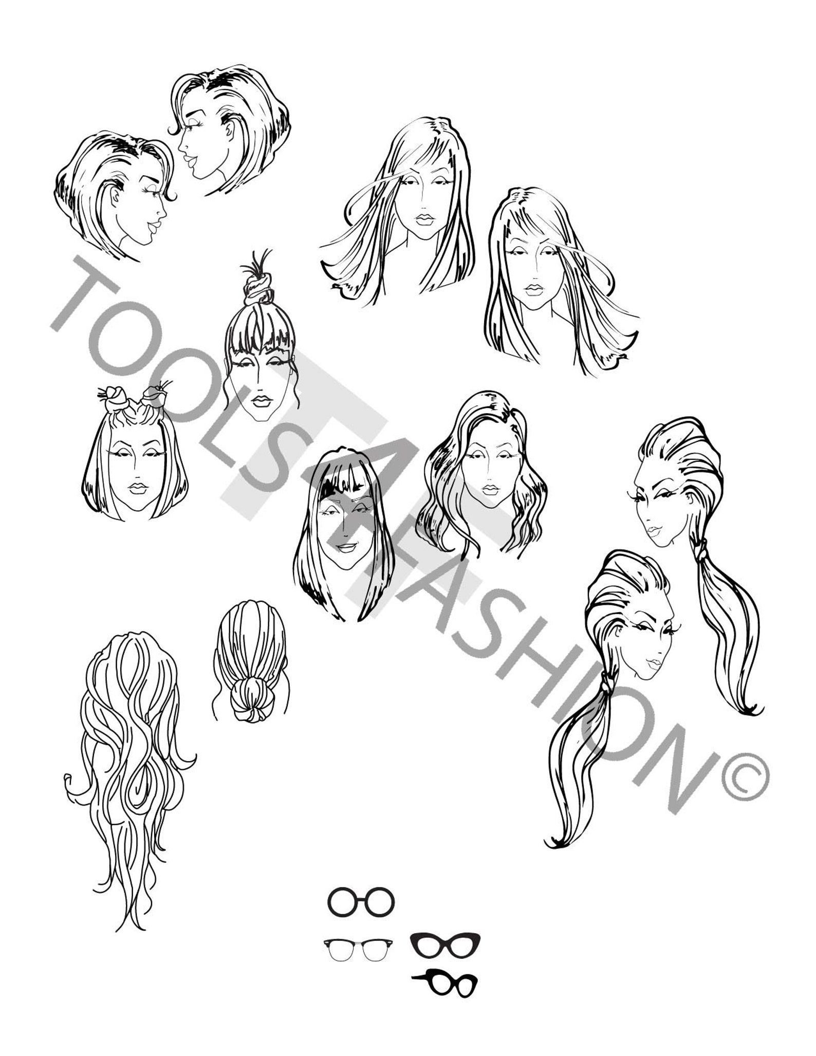 DESIGNER COLLECTION Fashion Templates: 10 Poses/20 Figures Total ...