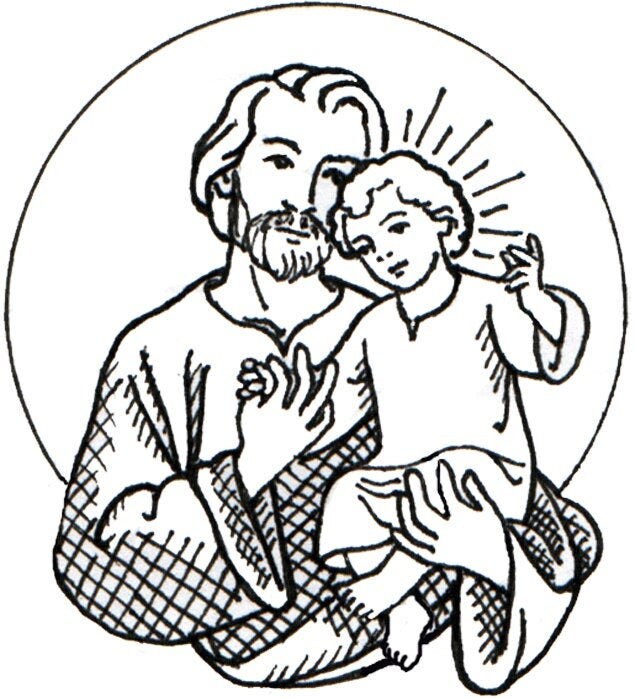 St. Joseph and the Child Jesus (circle) Rubber Stamp - Etsy