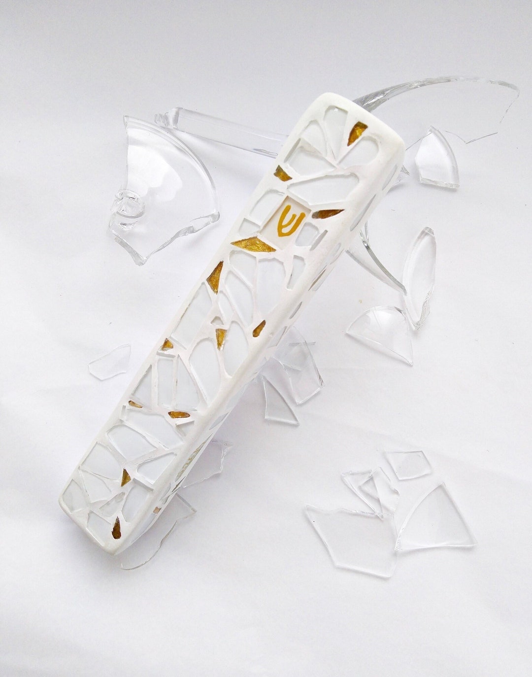 Mezuzah Smashed Wedding Glass Shards, Mosaic Mezuzah With Your Chuppah ...