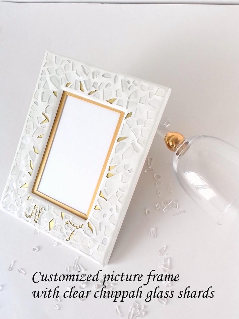 Jewish Picture Frame for wedding glass shards Personalized | Etsy