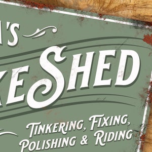 Personalised Bike Shed Sign Metal Wall Door Decor Bicycle Accessory ...