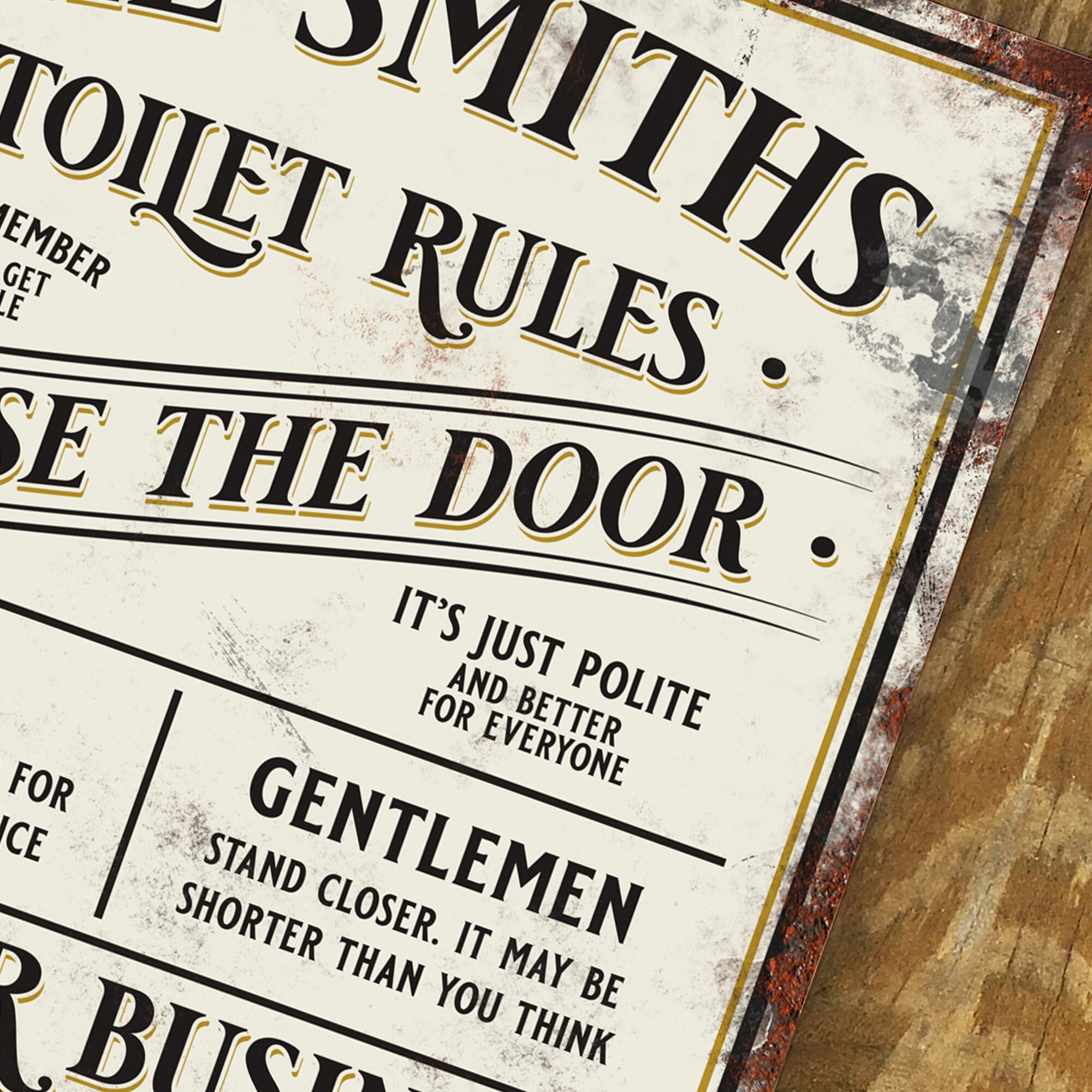 Personalised Toilet WC Sign Metal Wall Door Signage, Washroom Toilet ...