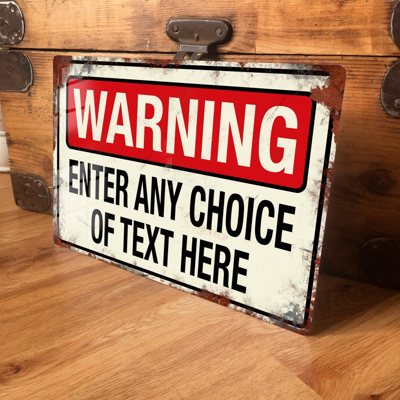 Vintage Warning Sign - Etsy